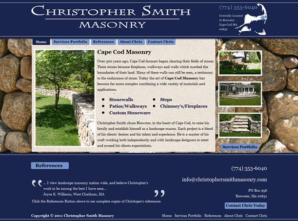 Featured Business of the Month - Christopher Smith Masonry - Cape Cod Web Design and Development