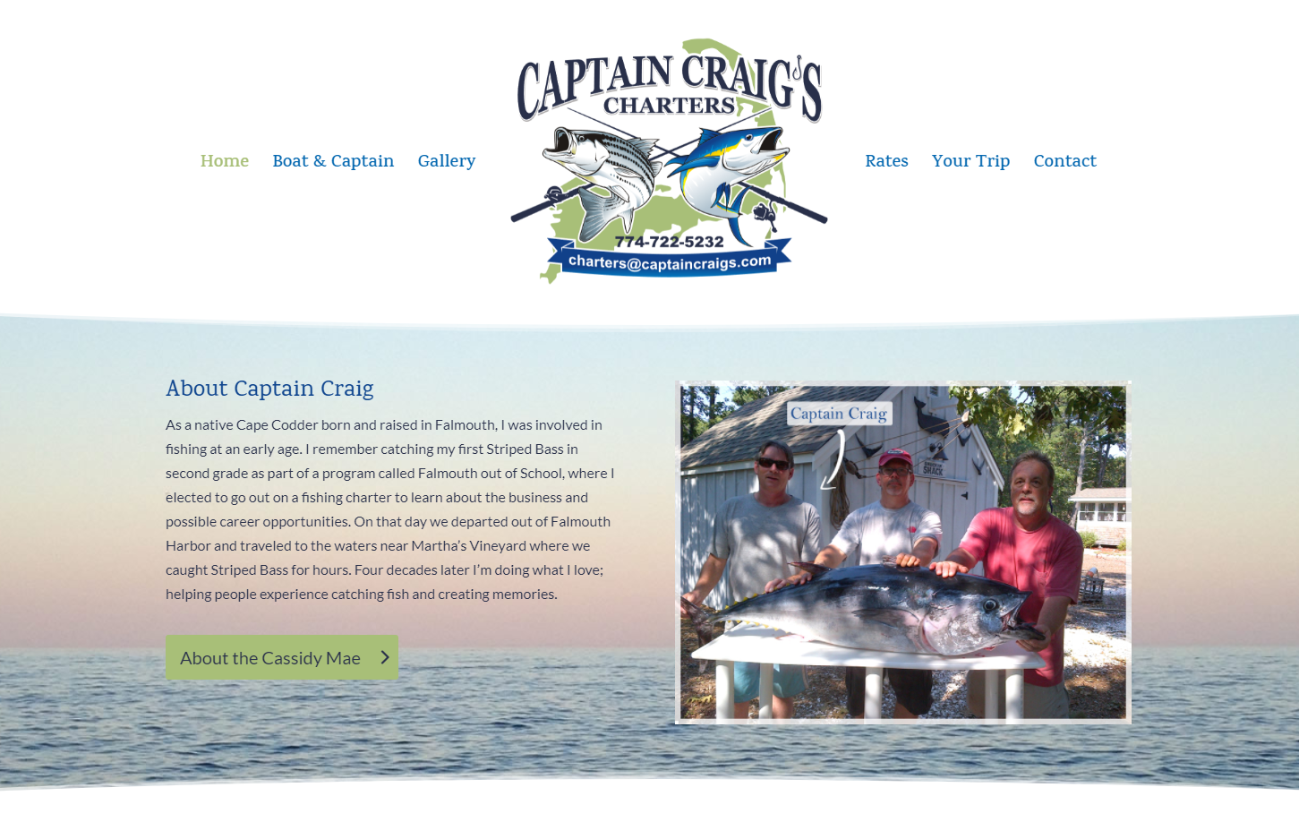 Captain Craig's Charters - Cape Cod Web Design and Development